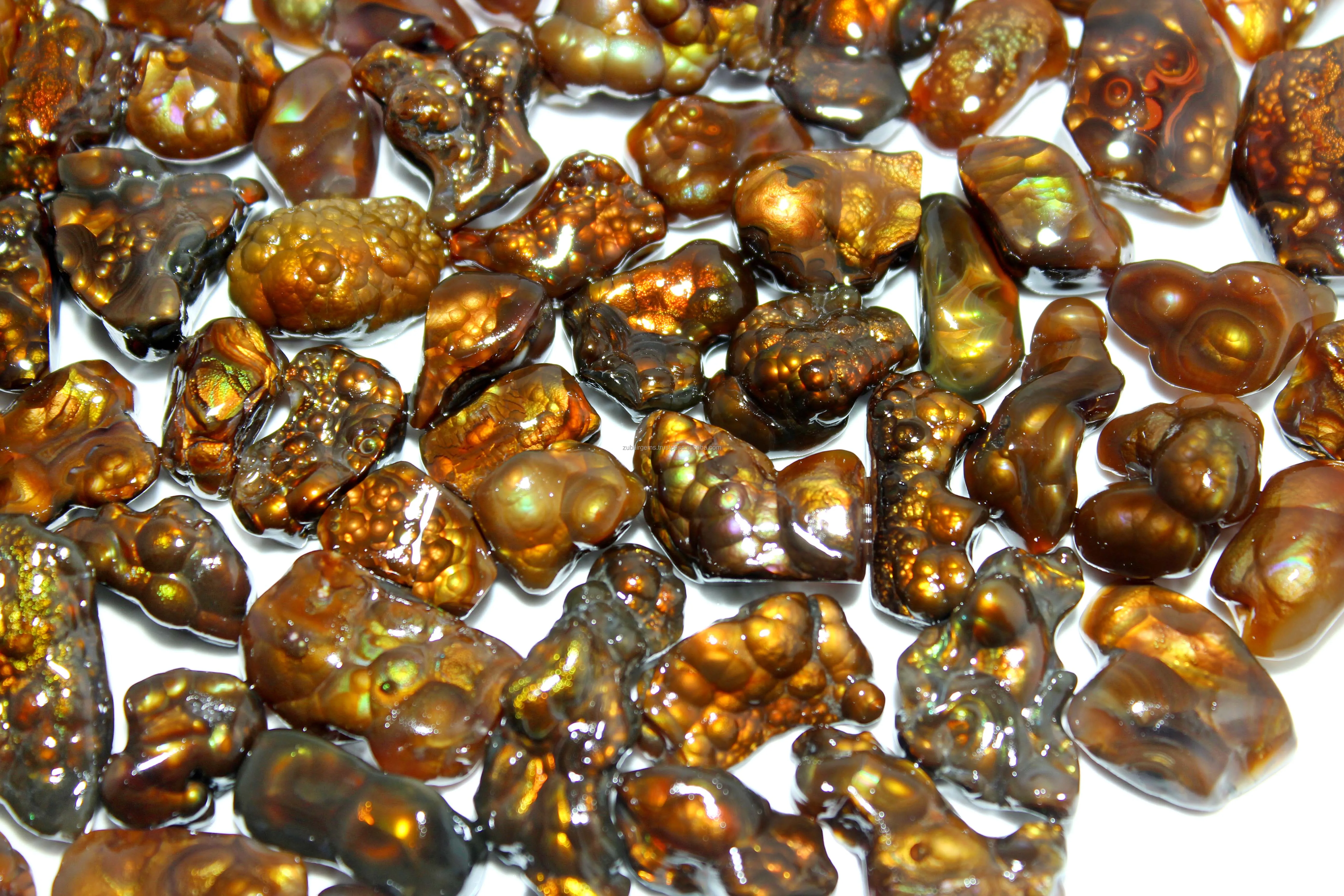 93 Piece Lot of Natural Mexican Fire Agate Druzy Cabs
