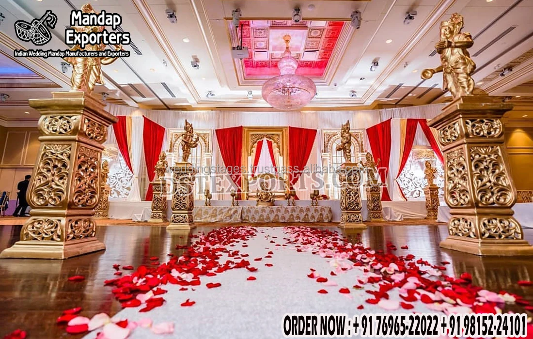 Mughal Theme Wedding Stage Walkway Pillars Grand Stage Walkway for ...