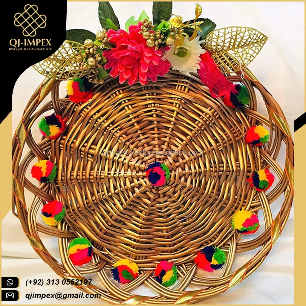 Round Shape Green Mehndi Tray Latest Modern Style Mehndi Plates / Tray ...