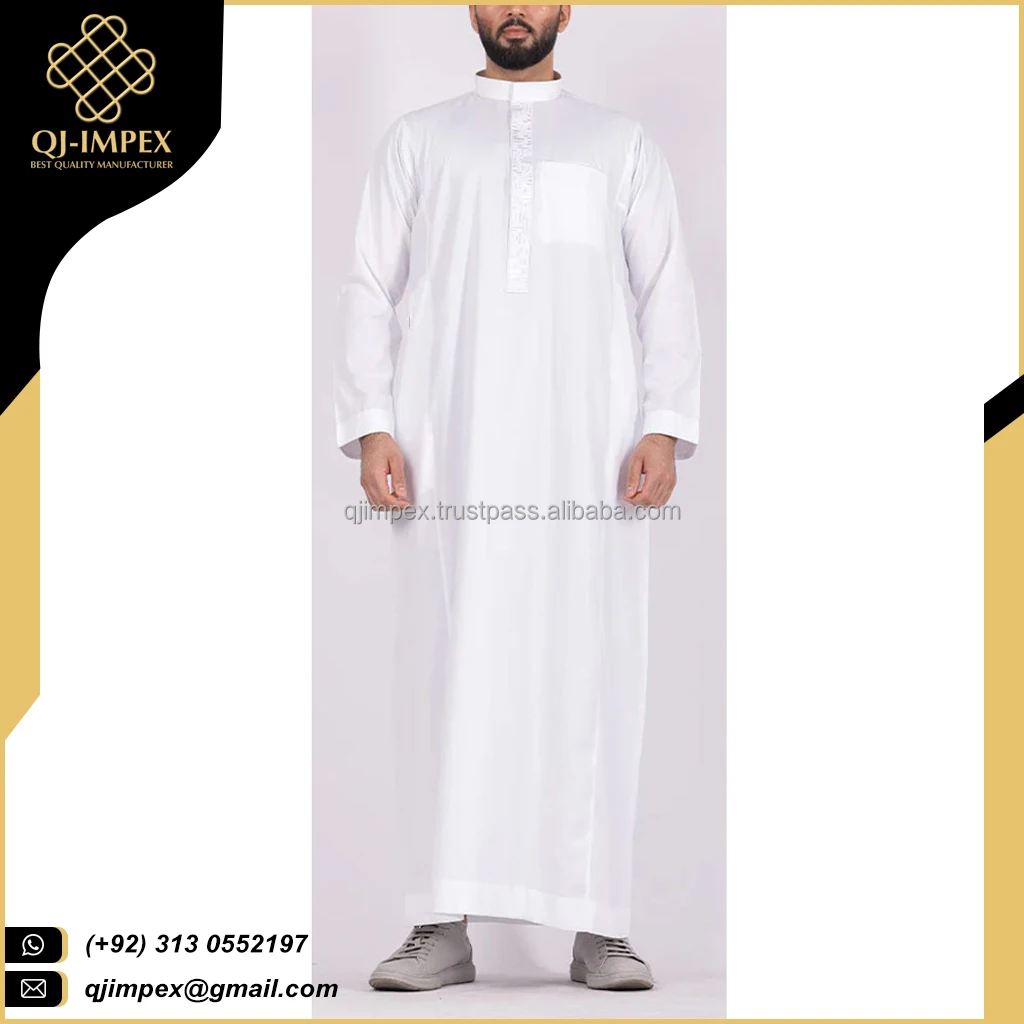 Customized Cotton Islamic Men Thobes Men's Saudi Arabian Design Long ...