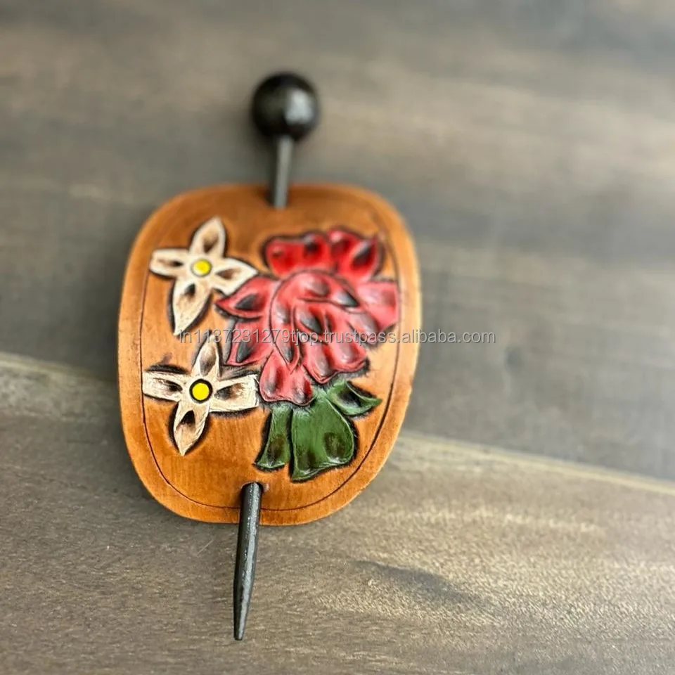 Classic Elegant Handcrafted Tooled Leather Vintage Hair Stick High ...