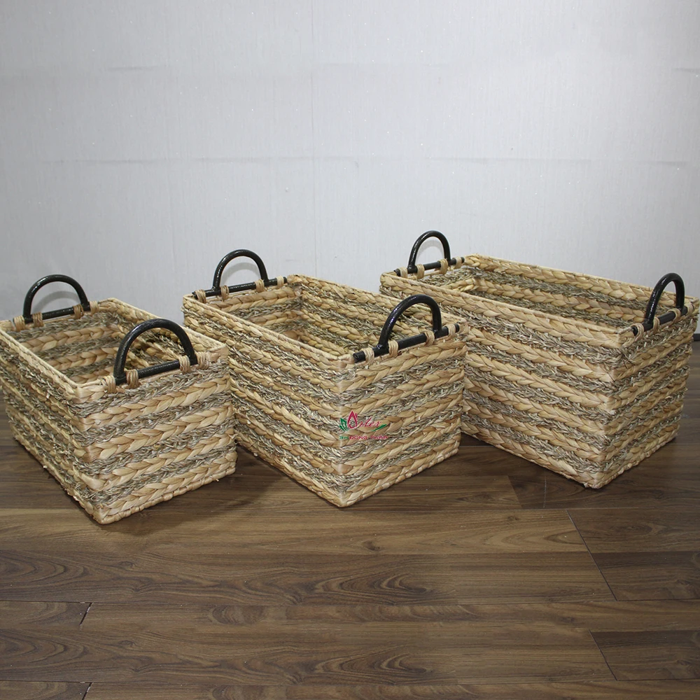 Artex Dong Thap Handmade Seagrass Storage Baskets Wicker Gift Boxes for ...