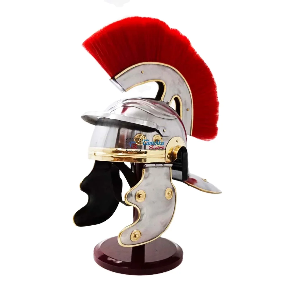 Medieval Knight Greek Roman Armor Helmet With Plume Collectibles ...
