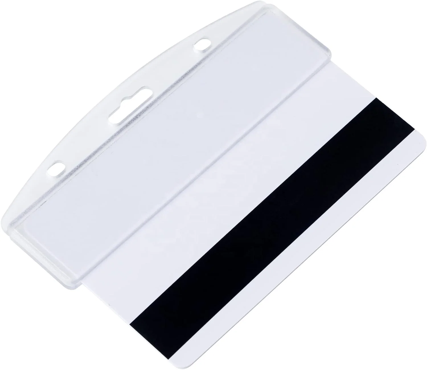 Horizontal Hard Plastic Half Card Badge Holder, Frosted Rigid Plastic ...