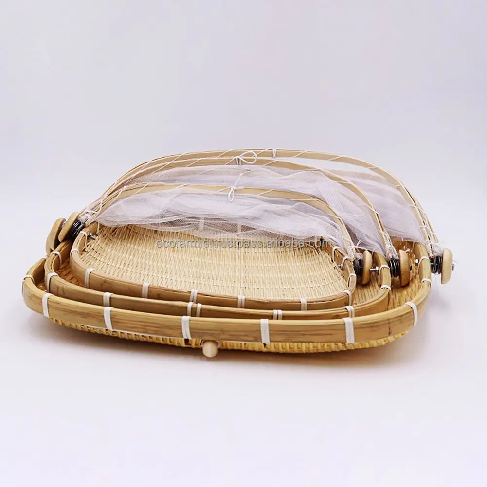 Bamboo Food Covers - Eco-Friendly Mesh Tents for Freshness