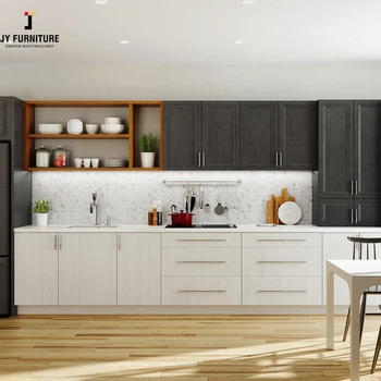 Matte Mdf Kitchen Cabinet With Soft-close Hinge And Led Drawers For ...