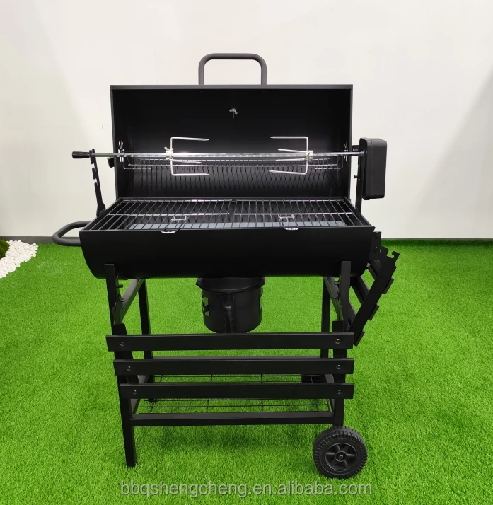 Best Price Black Charcoal Grill with Lid for BBQ & Rotisserie