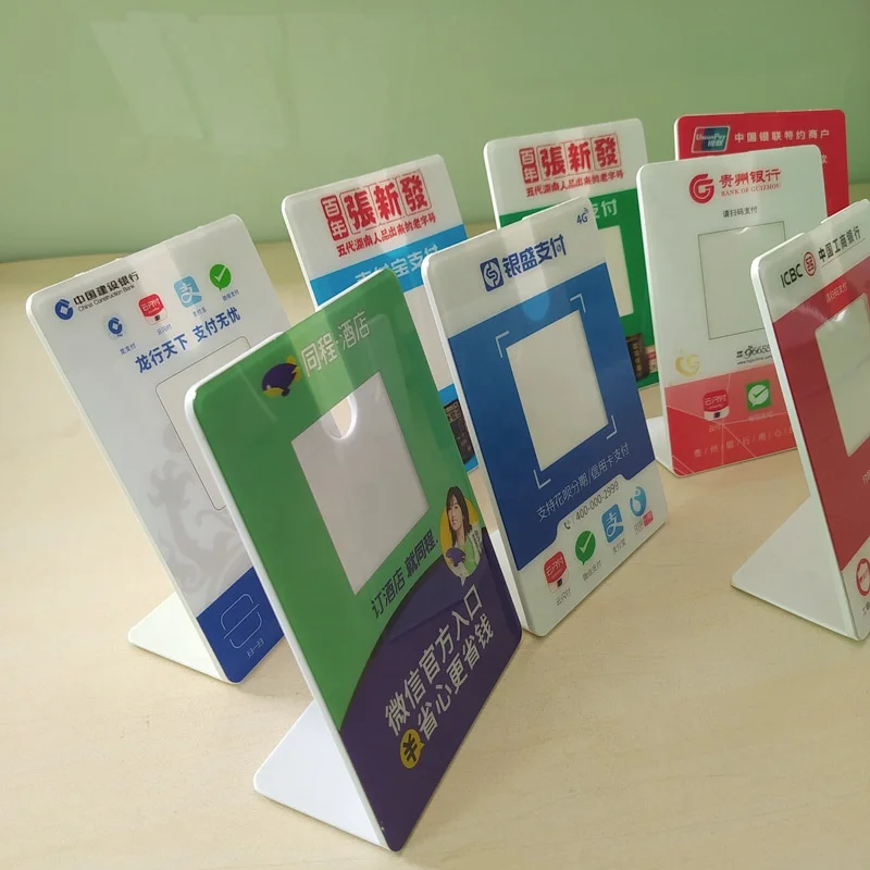 Custom Countertop Clear Acrylic Qr Code Display Stand For Payment ...