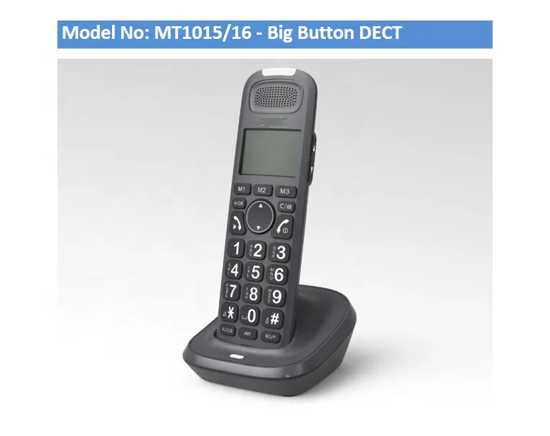digital DECT cordless phone with big button and answering machine (TAM ...