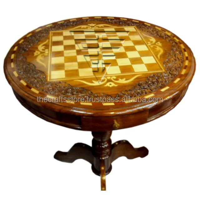 Hot Sale Solid Rose Wood Hand Made Luxurious Chess Table With Staunton ...