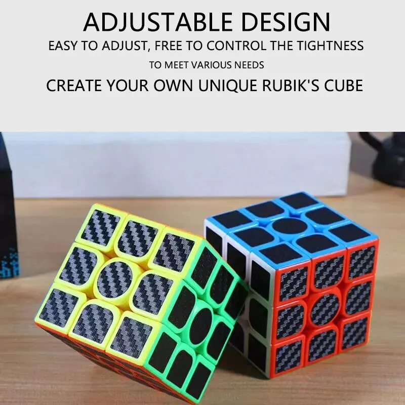 Carbon Fiber Sticker 3x3x3 Magic Cube Professional Speed Cubo Magico ...