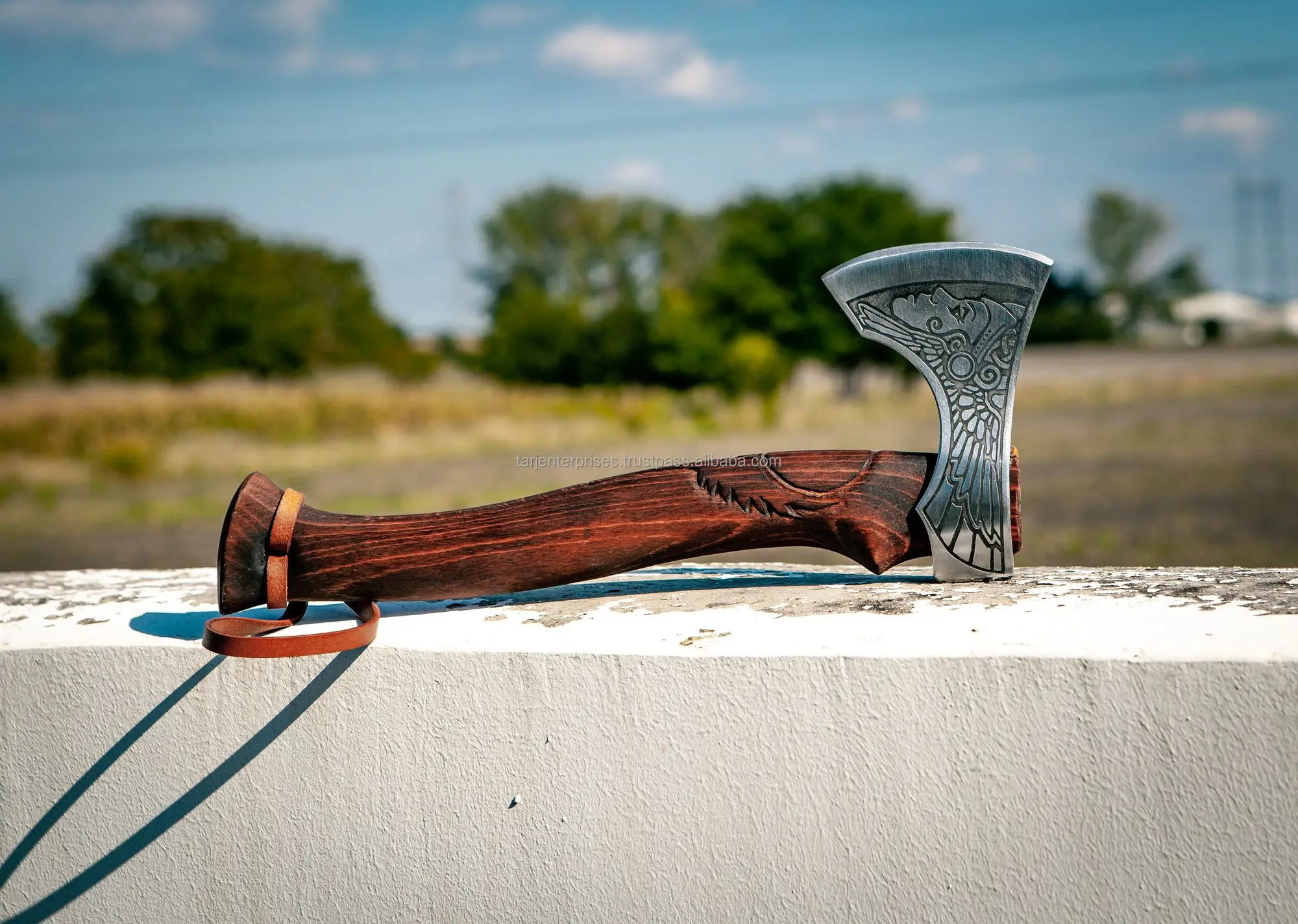 Hot Sale Customized Handmade Viking Axe with Steel Axe Head and Leather ...