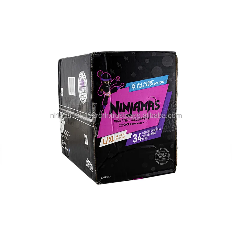 Ninjamas Nighttime Bedwetting Underwear Boy Size L 34 Count - Buy # ...