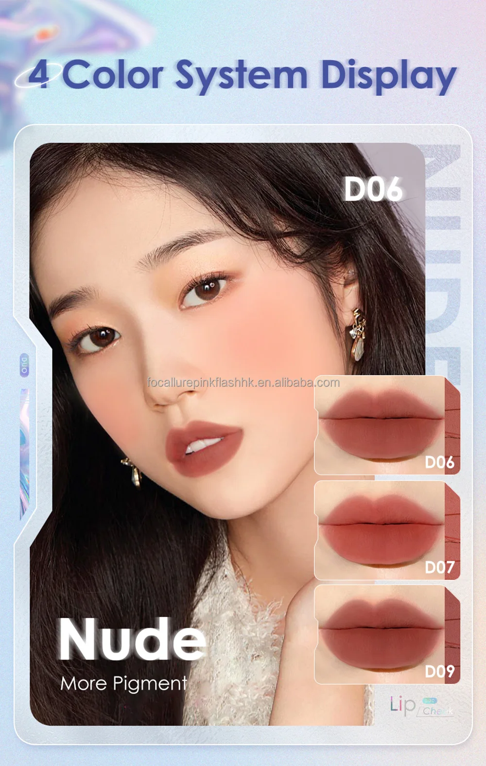 FOCALLURE FA266 Velvet-hazy Matte Blush and Lip Tint Makeup Lip Gloss Cream Lip Tint Stain ...