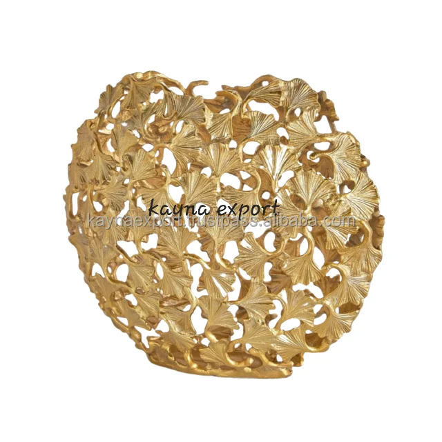 Luxury Decorative Gold Platted Metal Branch With Glass Flower Vase For ...