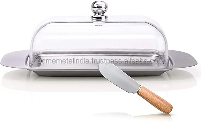 Antique Design Metal Butter Serving Dish - Stainless Steel