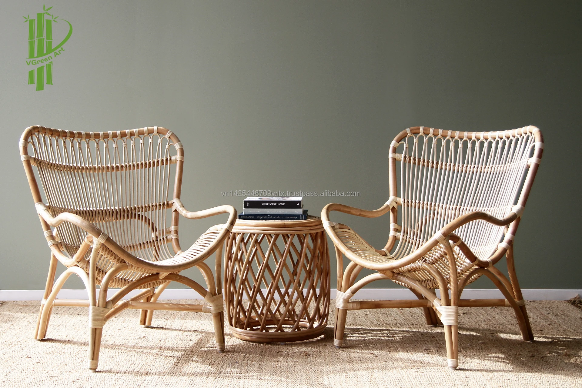 Handmade Natural Rattan Armchair - Perfect for Any Space