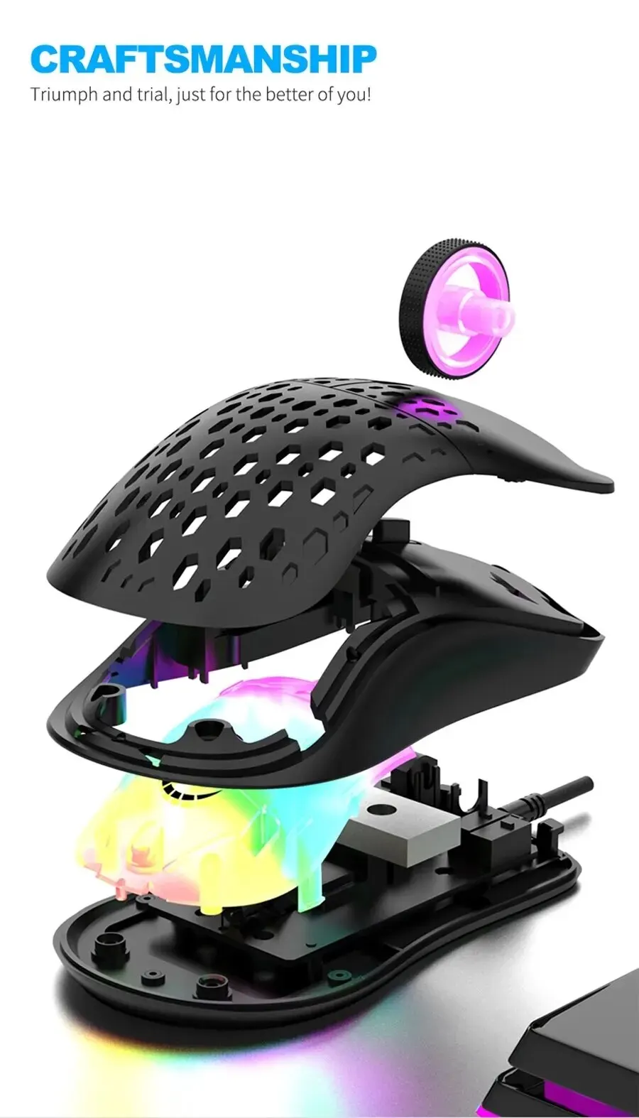 Raiku G701 Wired 6 Keys Mouse Colorful Lighting Gaming And Office For ...