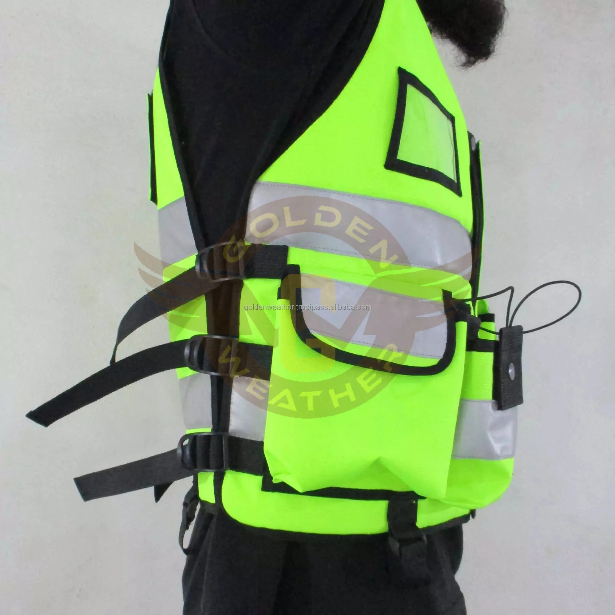 Oem Design Green Color Security High Visibility Reflective Vest Front ...