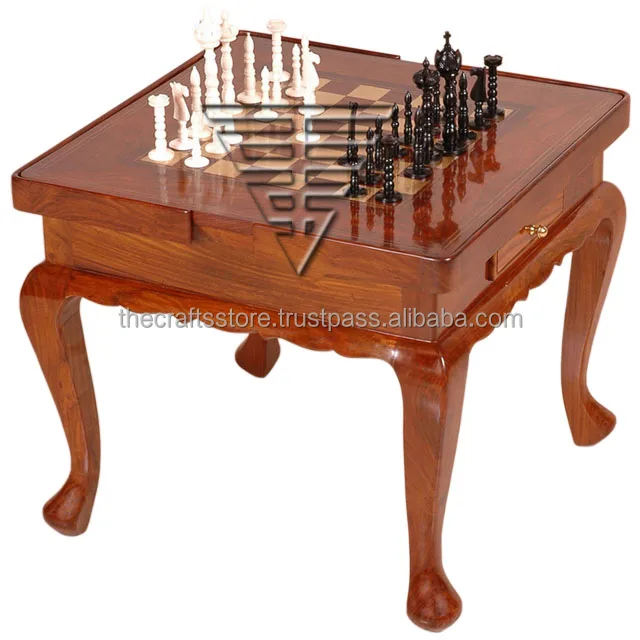 Hot Sale Solid Rose Wood Hand Made Luxurious Chess Table With Staunton ...