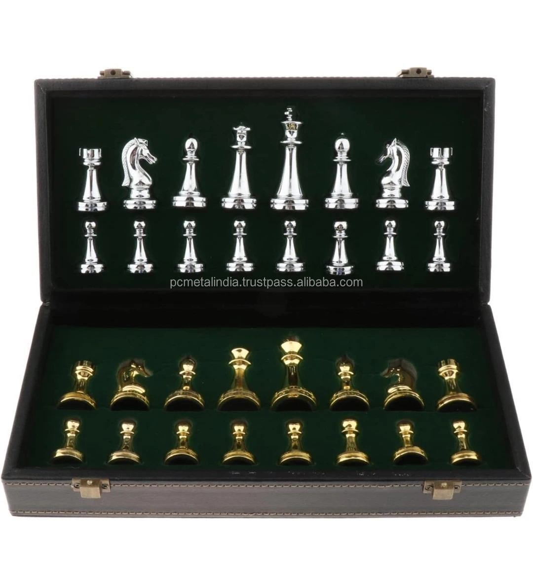 Metal Chess Set - Brass Chess Game for Promotions & Gifts