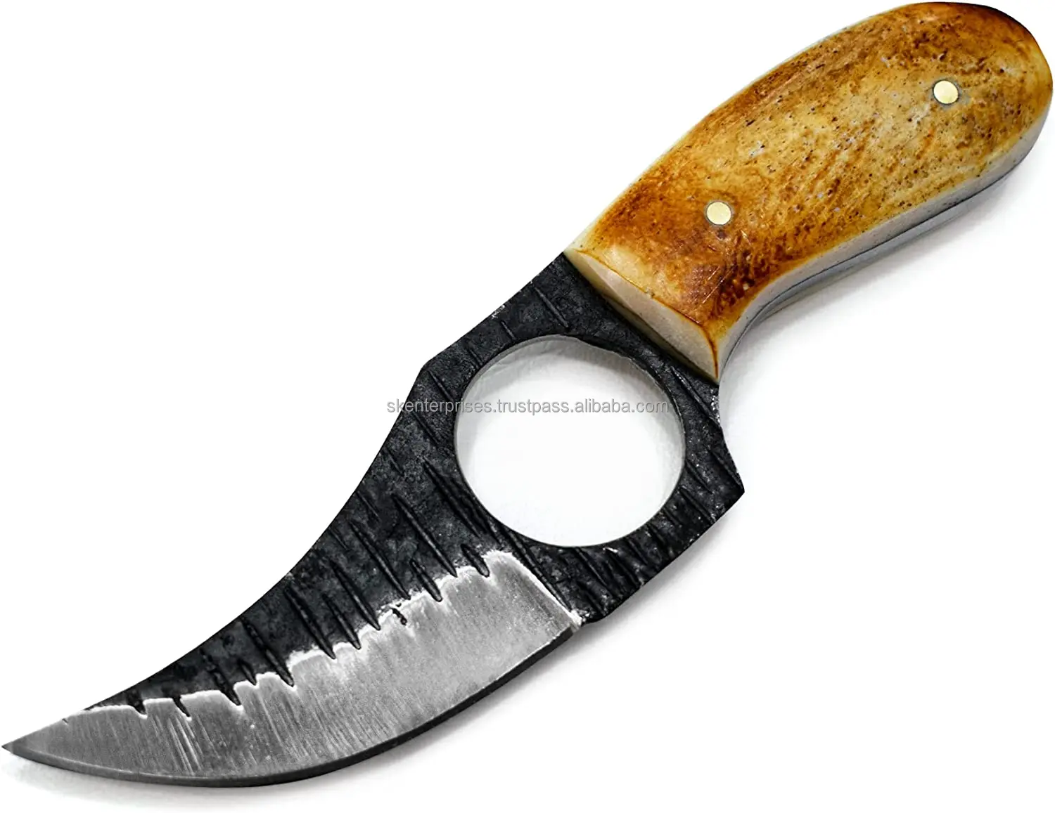 Handmade High Carbon Steel Small Blade Burn Bone Handle Hand Forging ...