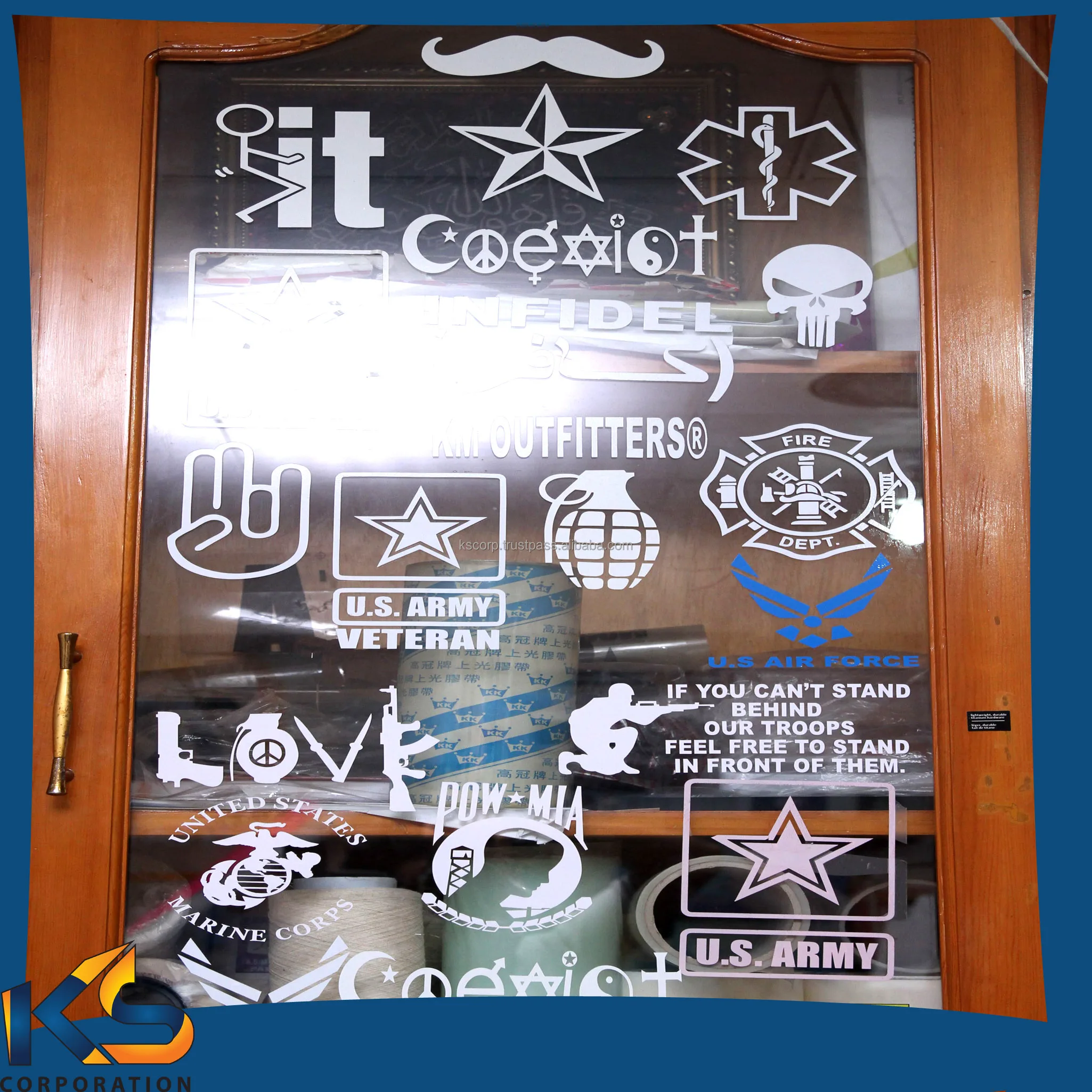 Custom Cutout Removable Transfer Sticker Decal Custom Weatherproof Logo ...