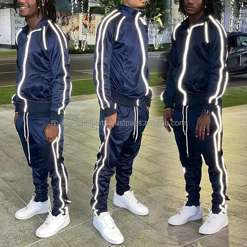 3m Reflective Tracksuit Jogger Set Men's Track Suit Sets
