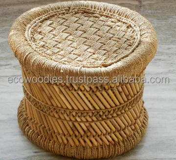 Simple Style Eco-Freindly Custom Colour Bamboo Cane Ottoman Set ...