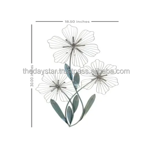 Completely Customisable Tri Flower Wall Art Made Of Rust Free Metal For ...