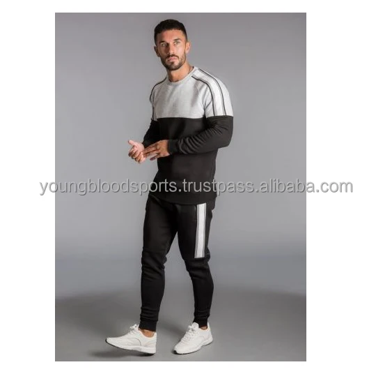 Wholesale Heavy Weight Cotton Plain Men Tracksuits Sweat Suit Custom ...