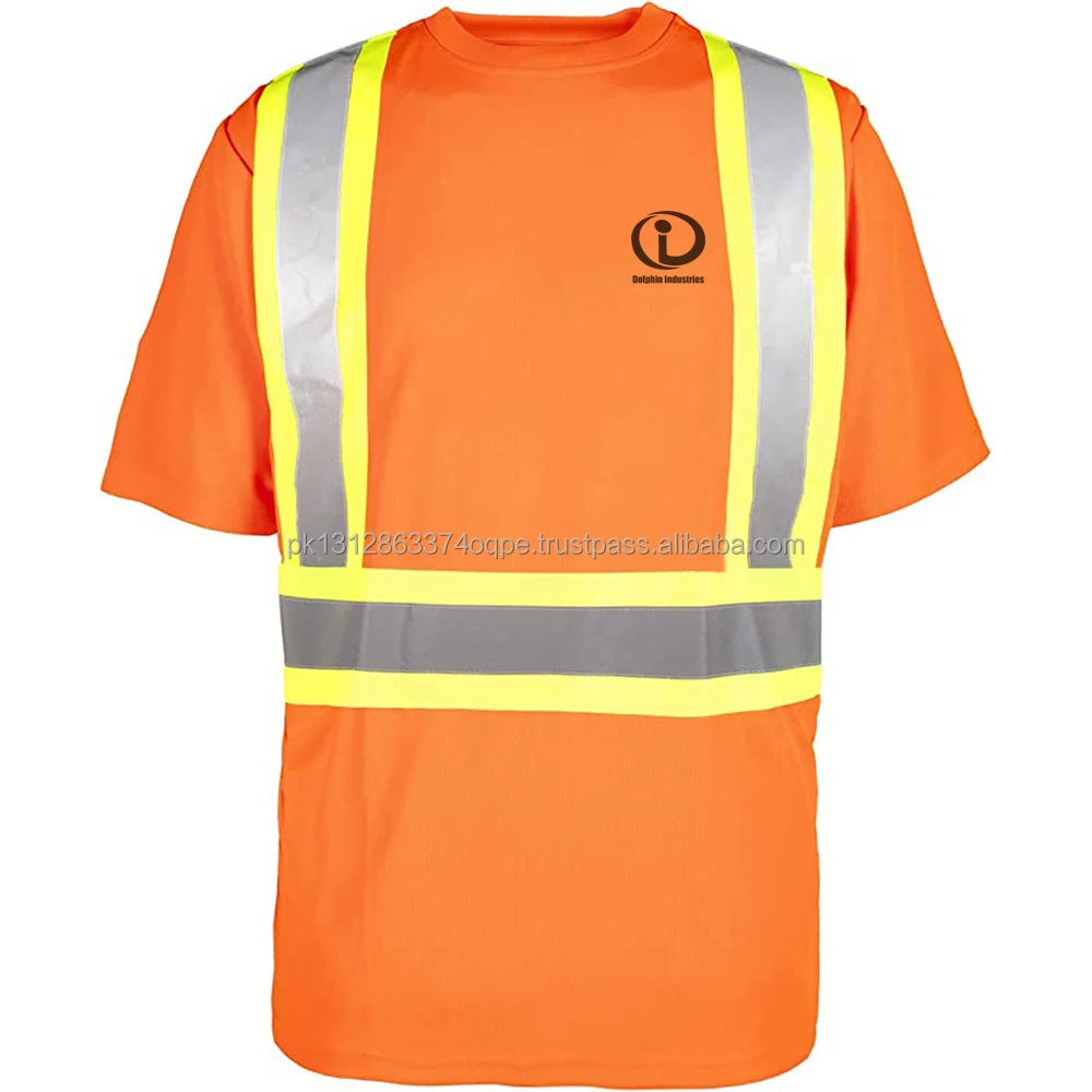 Construction Worker Shirt Hi Viz Safety Work Polo Shirt Reflective High ...