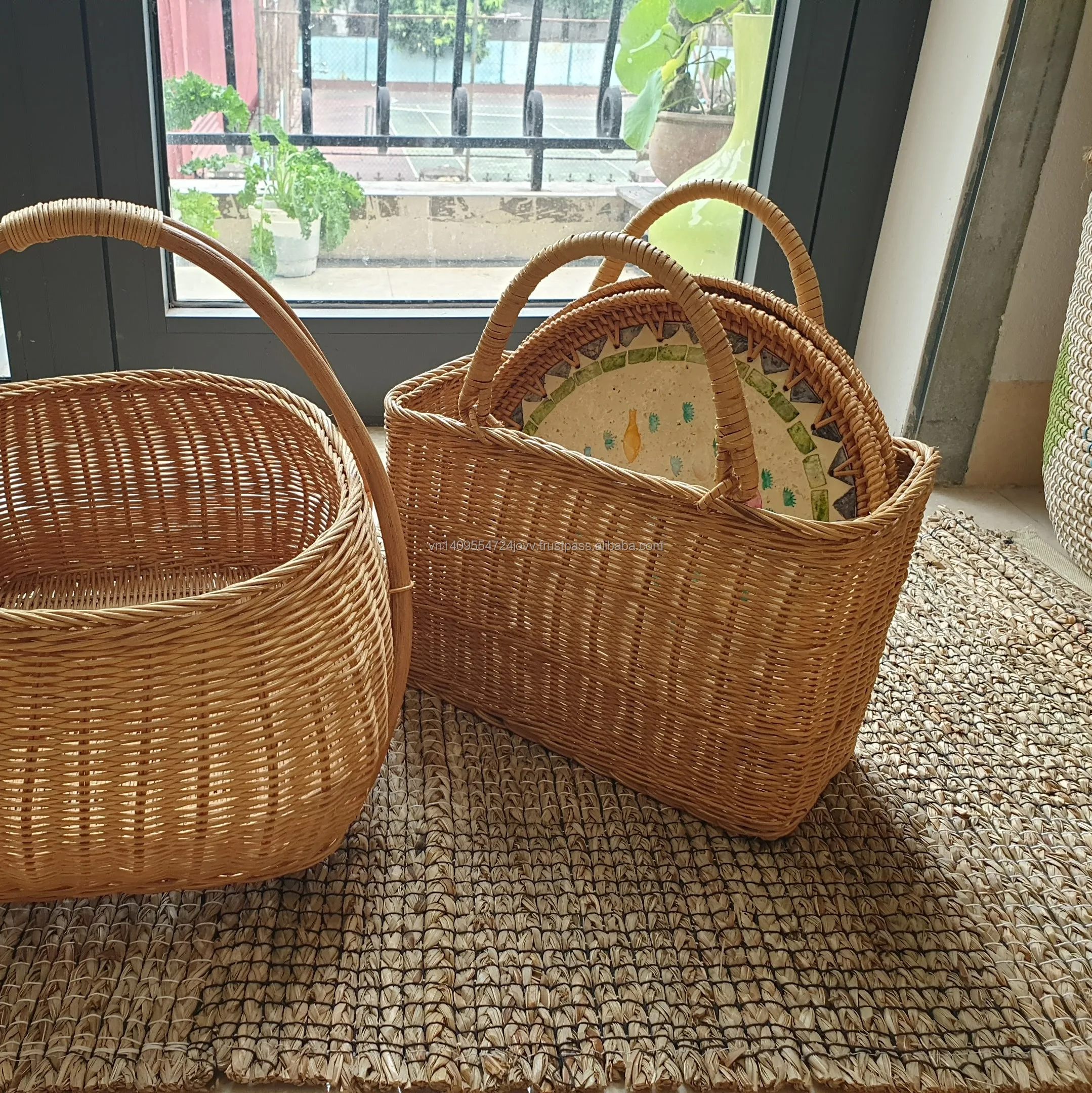 Natural Eco-friendly Rattan Bag With Handle/ Handmade Rattan Tote Bag ...