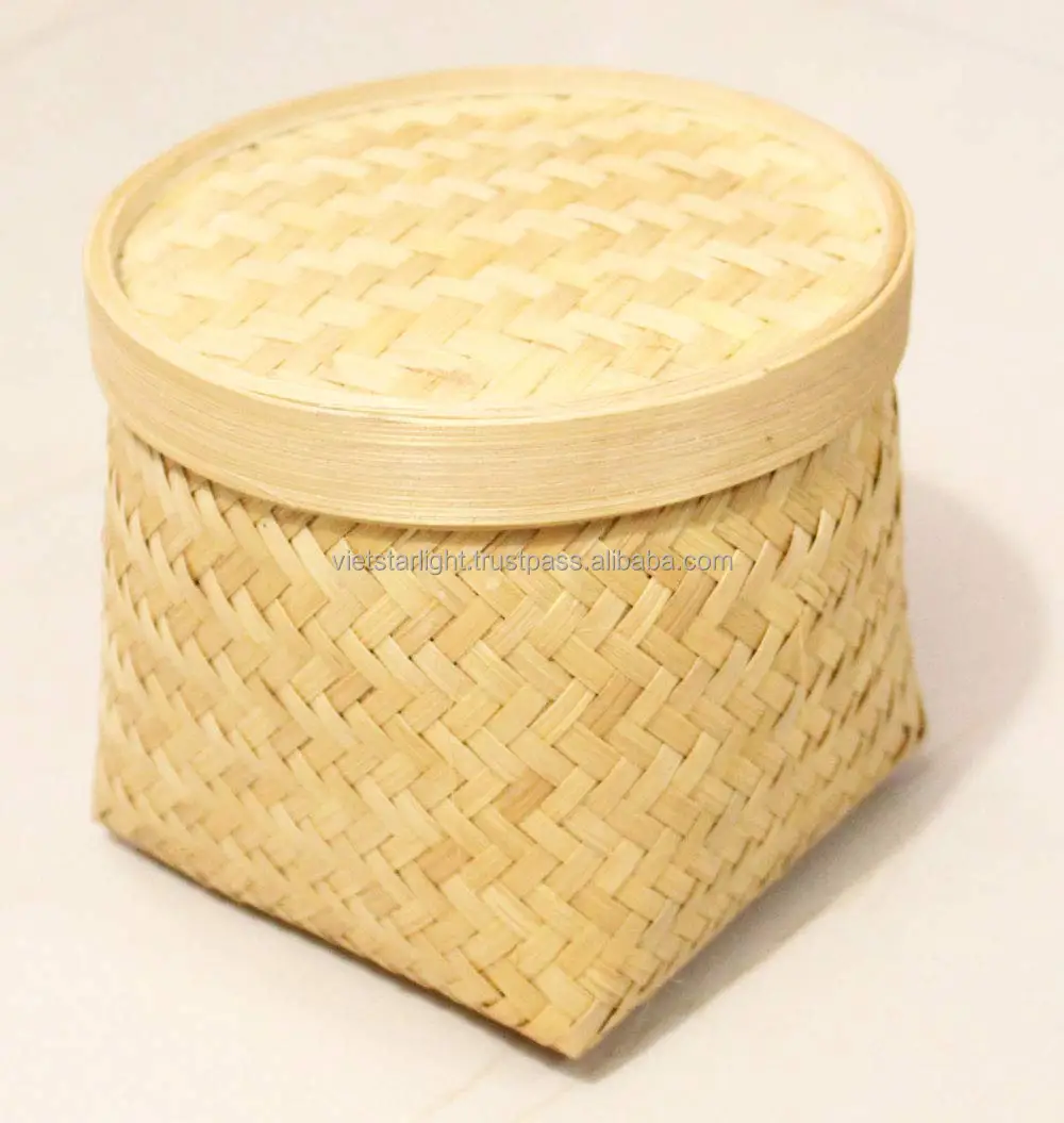 Bamboo Round Box with Lid - Perfect for Gift Storage