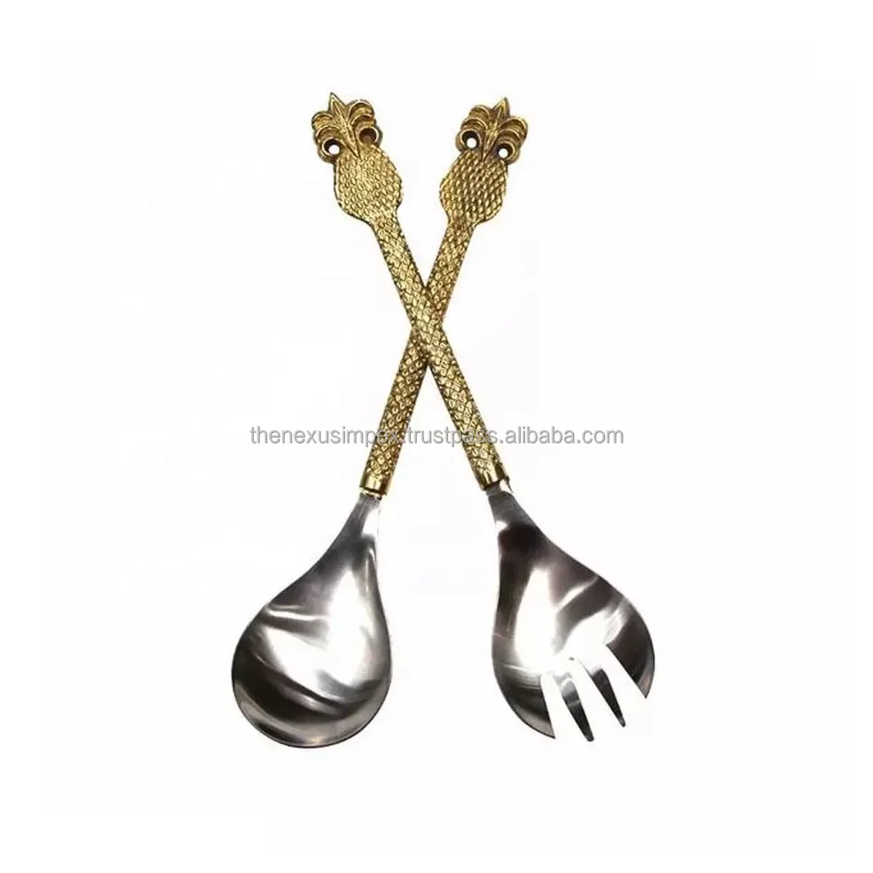 Metal Salad Server With Skulls Design Handle New Metal Cutlery Set For ...