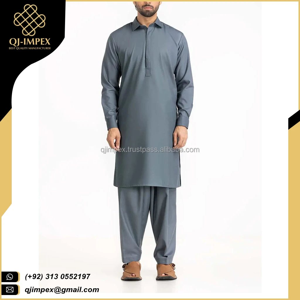 Cotton Kurta Shalwar Kameez Sets Summer Winter Muslim Clothing Men ...