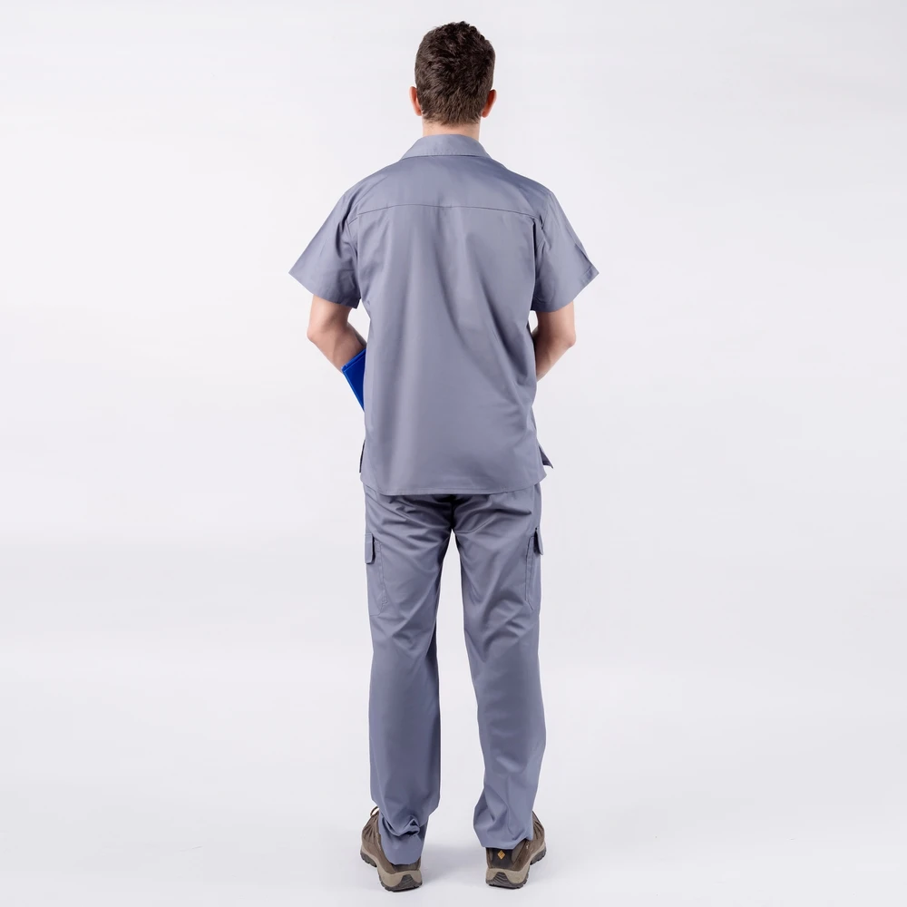 Hospital Uniforms Medical For Men Scrubs Uniform Short Sleeve Grey ...
