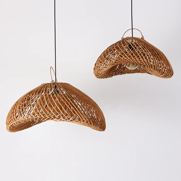 Decorative Natural Rattan Wicker Chandeliers Lampshade Ceiling Lamp ...