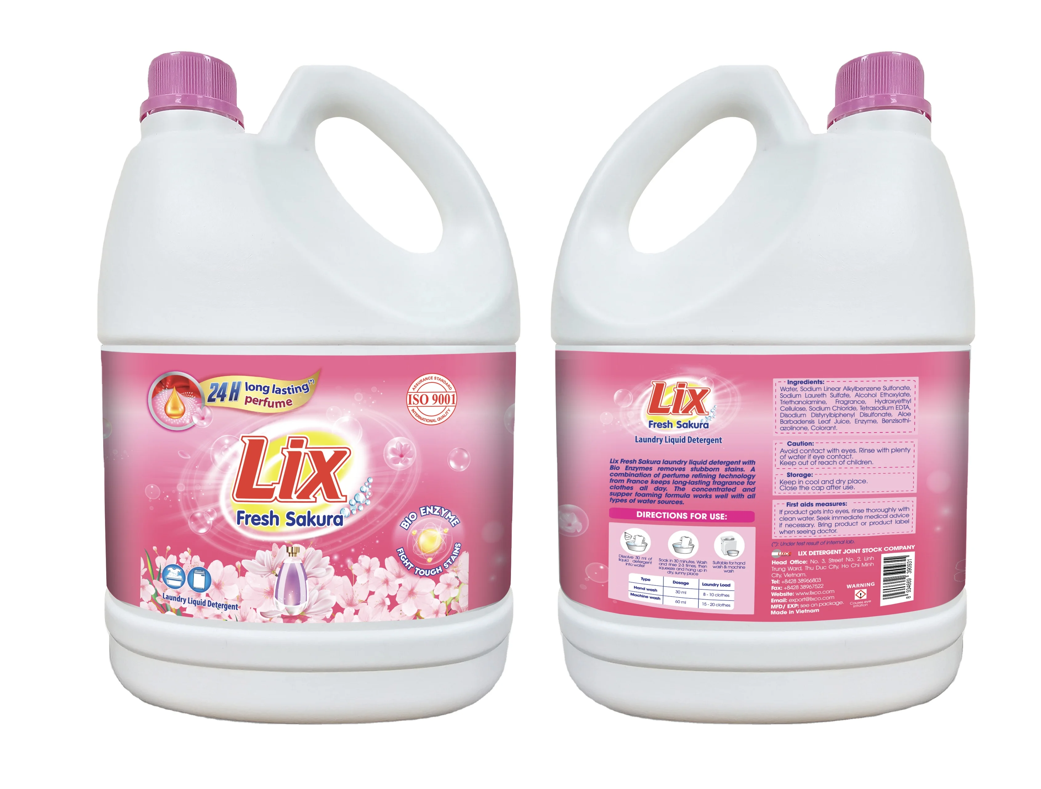 LIX SAKURA High Quality 3KG Laundry Detergent Liquid Eye-Catching Bag and Sachet Packaging With ...