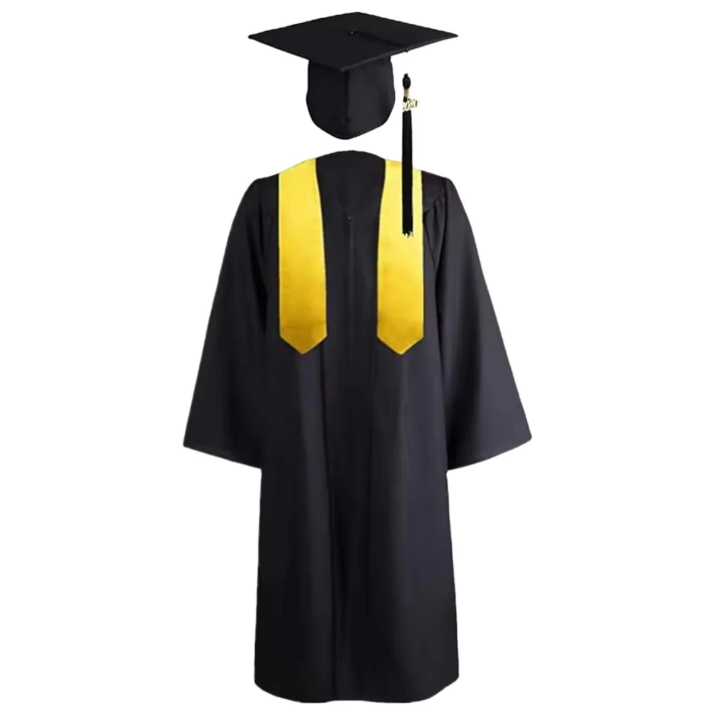 Latest 2024 hot selling graduation robe black custom unisex school ...