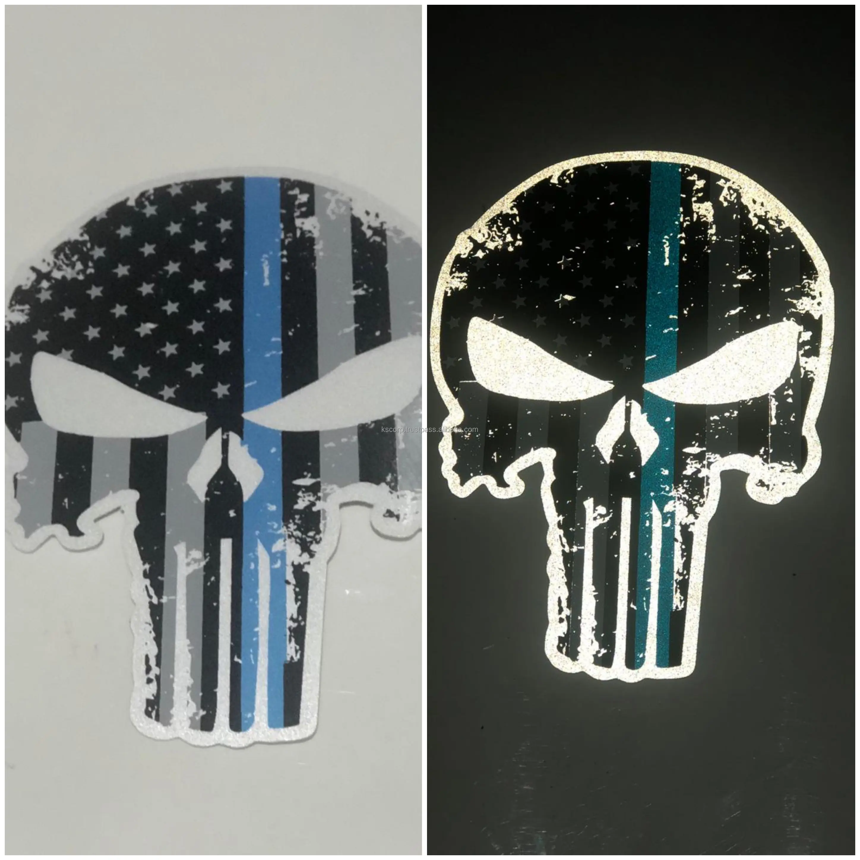 Custom Blue & Green Line Decals Waterproof Outdoor UV Laminated ...