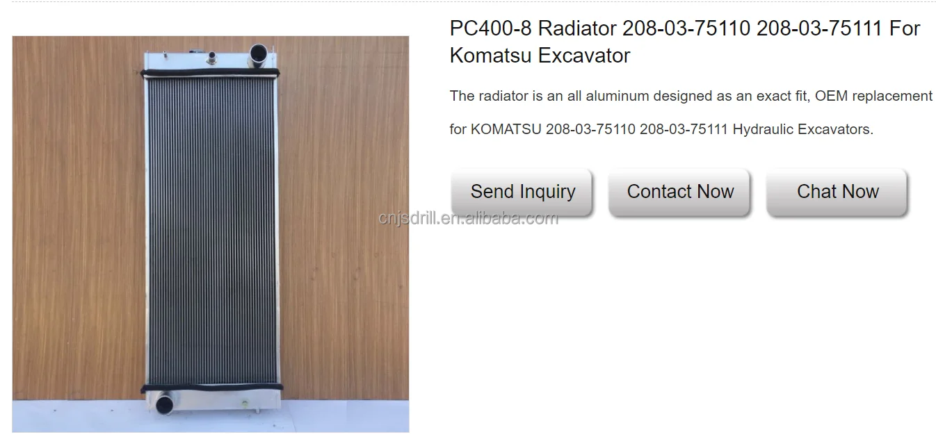 Pc400-8 Pc450-7 Pc400-7 Pc450-8 Excavator Cooling Radiator Ass`y 208-03 ...