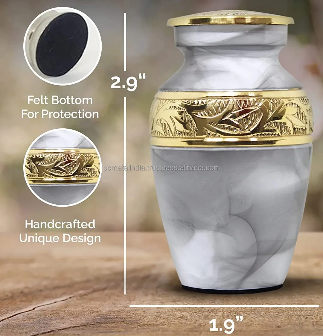 Matt Black Steel Eco-Friendly Cremation Urn for Human Ashes-Small ...
