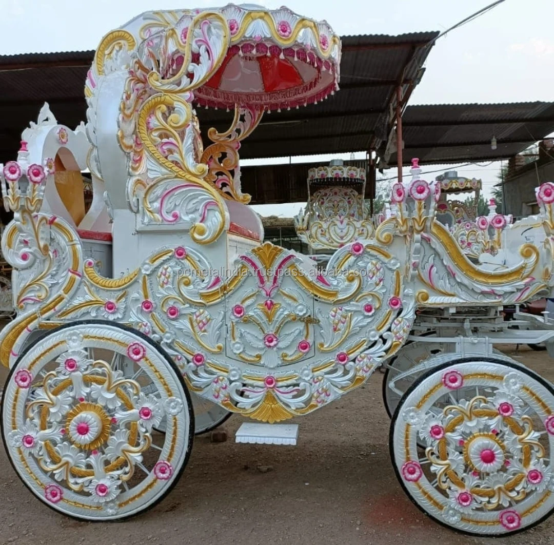 Indian Wedding Horse Buggy - Royal Golden Horse Drawn Carriage