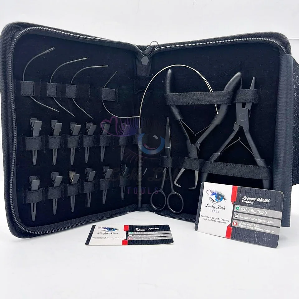 Black Matte Wholesale Hair Extension Tools Kit For Micro Nano Ring Loop ...