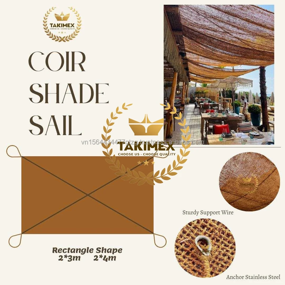 Coconut Fiber Shade Sails - Natural, Durable, and UV Protected
