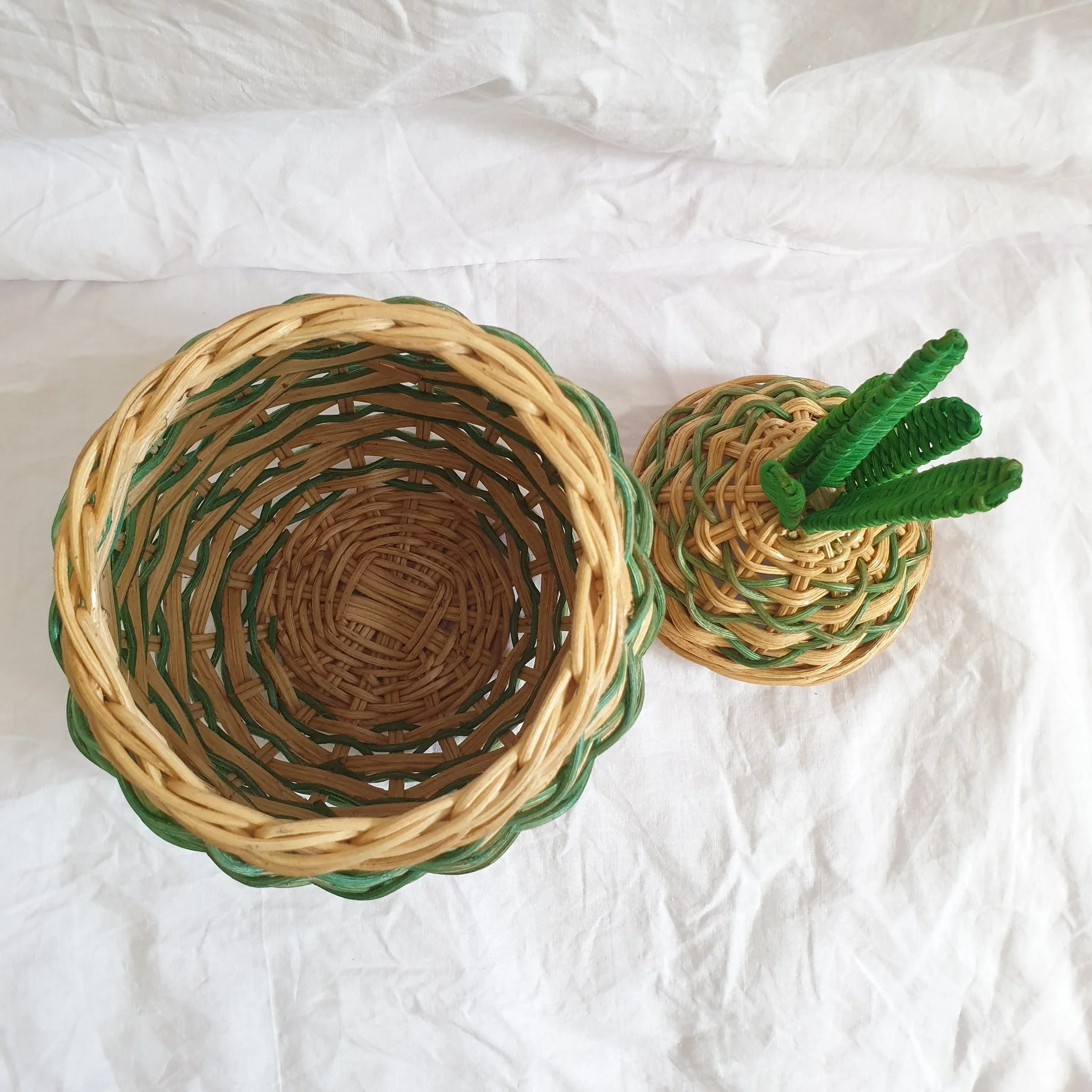 Natural Rattan Pineapple Storage Basket - Unique Wicker Fruit Gift ...