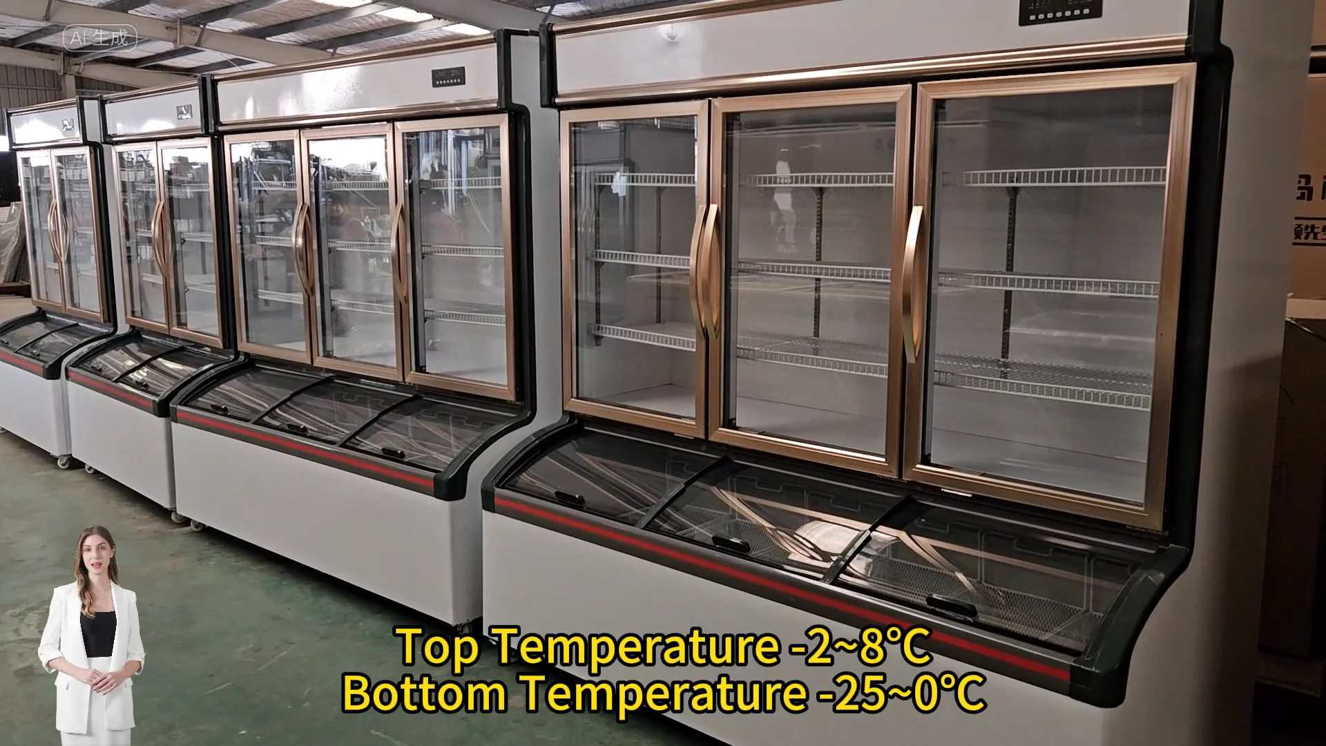 Double Temperature Space Supermarket Beer Ice Cream Vegetable Display ...