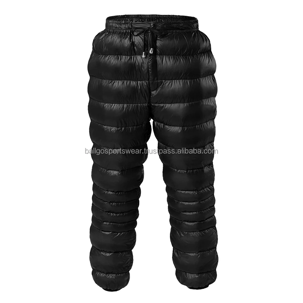 Men Puffer Pants In Black Color,Custom Design Lightweight Bubble Pant ...