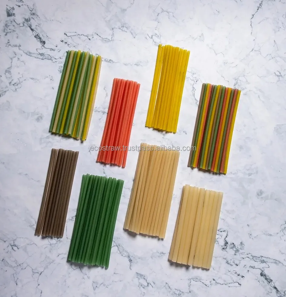 Biodegradable Eco-friendly Straw Edible Rice Straw Flour Straw For Drinking From Vietnam - Buy ...